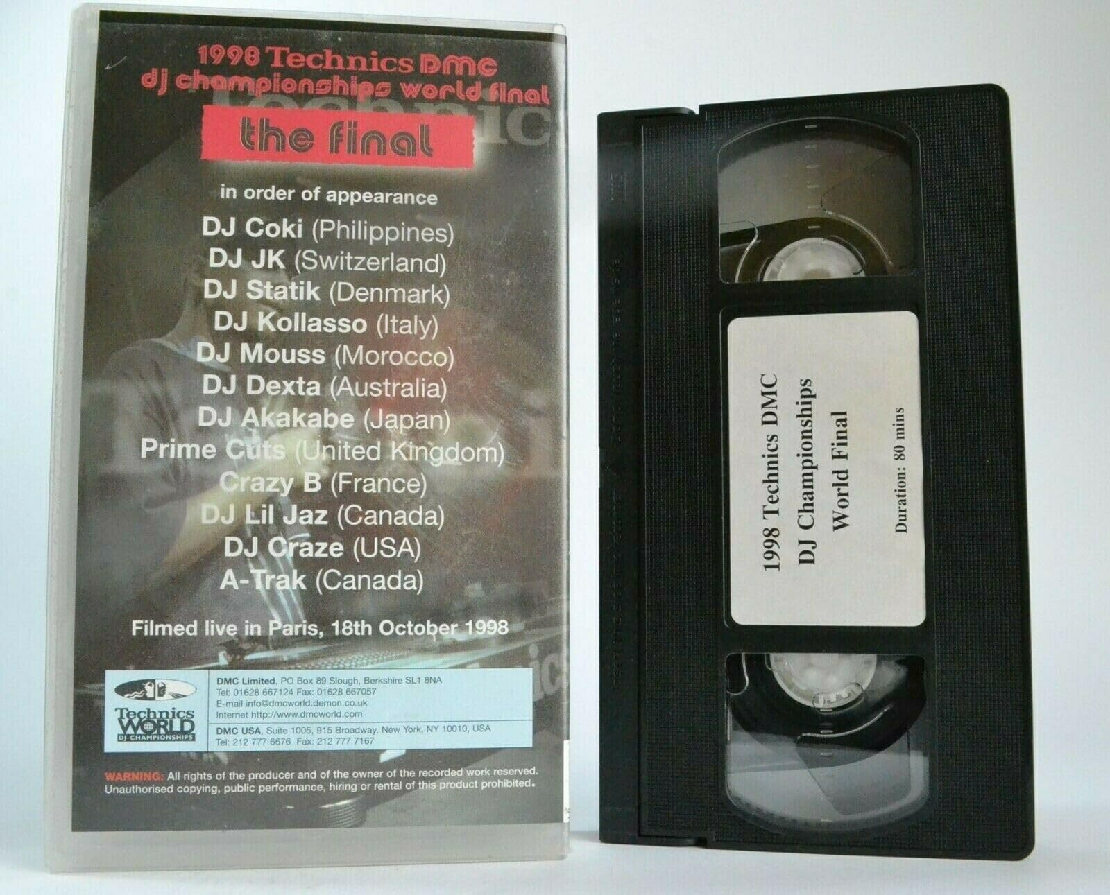 1998 Technics DMC DJ Championships World Final VHS
