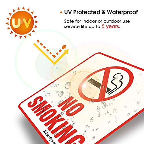 10 Pack No Smoking Stickers, No Smoking Stickers Decals, 6x6 inch Self-Adhesive Vinyl Decal Stickers, UV Printed, Durable Ink, Waterproof, Easy to Mount, Indoor/Outdoor Use