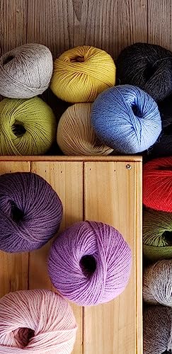 100% Alpaca Yarn Wool Set of 3 Skeins DK Worsted Weight - Heavenly Soft and Perfect for Knitting and Crocheting (Azure Blue, DK/Worsted)