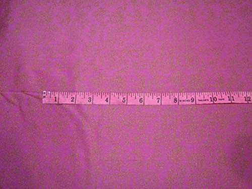100% Silk Dupion Fabric Pink with Gold Print 40" 27mm DupPr40[2]
