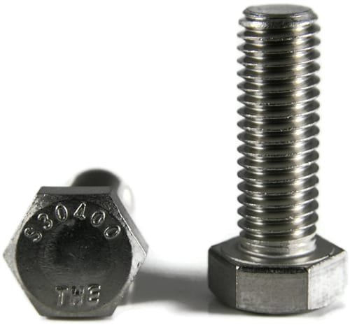 1/4"-28 x 3/4" Hex Head Cap Screw Bolts, Stainless Steel 18-8 (Quantity: 100 pcs) Fully Threaded, Fine Thread, Thread Size: 1/4 Inch, Bolt Length: 3/4 Inch