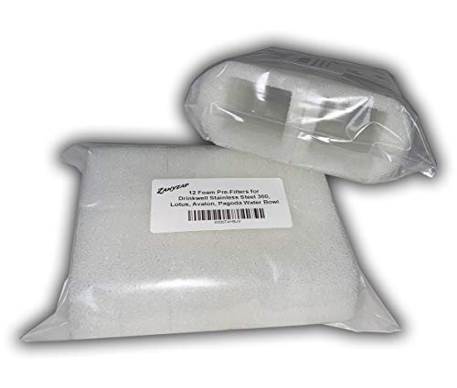 12 Foam Pre-Filters for Drinkwell Stainless Steel 360, Lotus, Avalon, Pagoda Water Bowl (White)