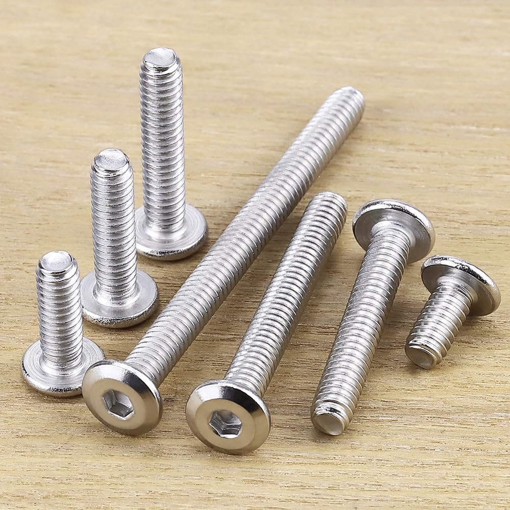 1/4-20 x 1-1/2" Hex Socket Head Cap Screws, 304 Stainless Steel 18-8, Chamfered Countersunk Machine Screws for Furniture, Binding, Machinery, Automotive, DIY Projects, 50 PCS