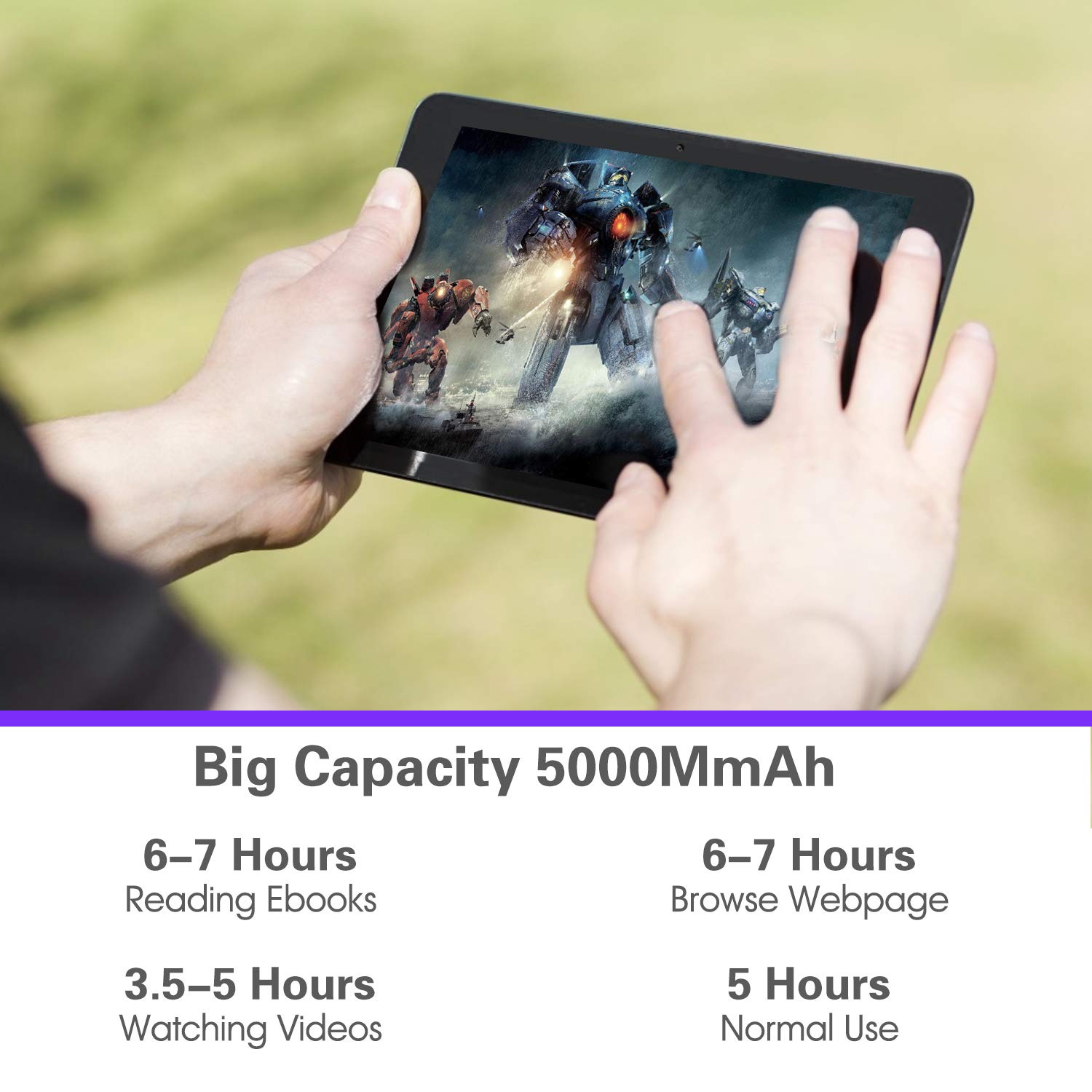 10 inch Android 9.0 Tablet Pad Dual SIM Card Slot 2.5D Curved Glass Touch Screen 4GB RAM 64GB ROM 3G Phablet Built-in Bluetooth WiFi GPS Tablets (Metallic Black)