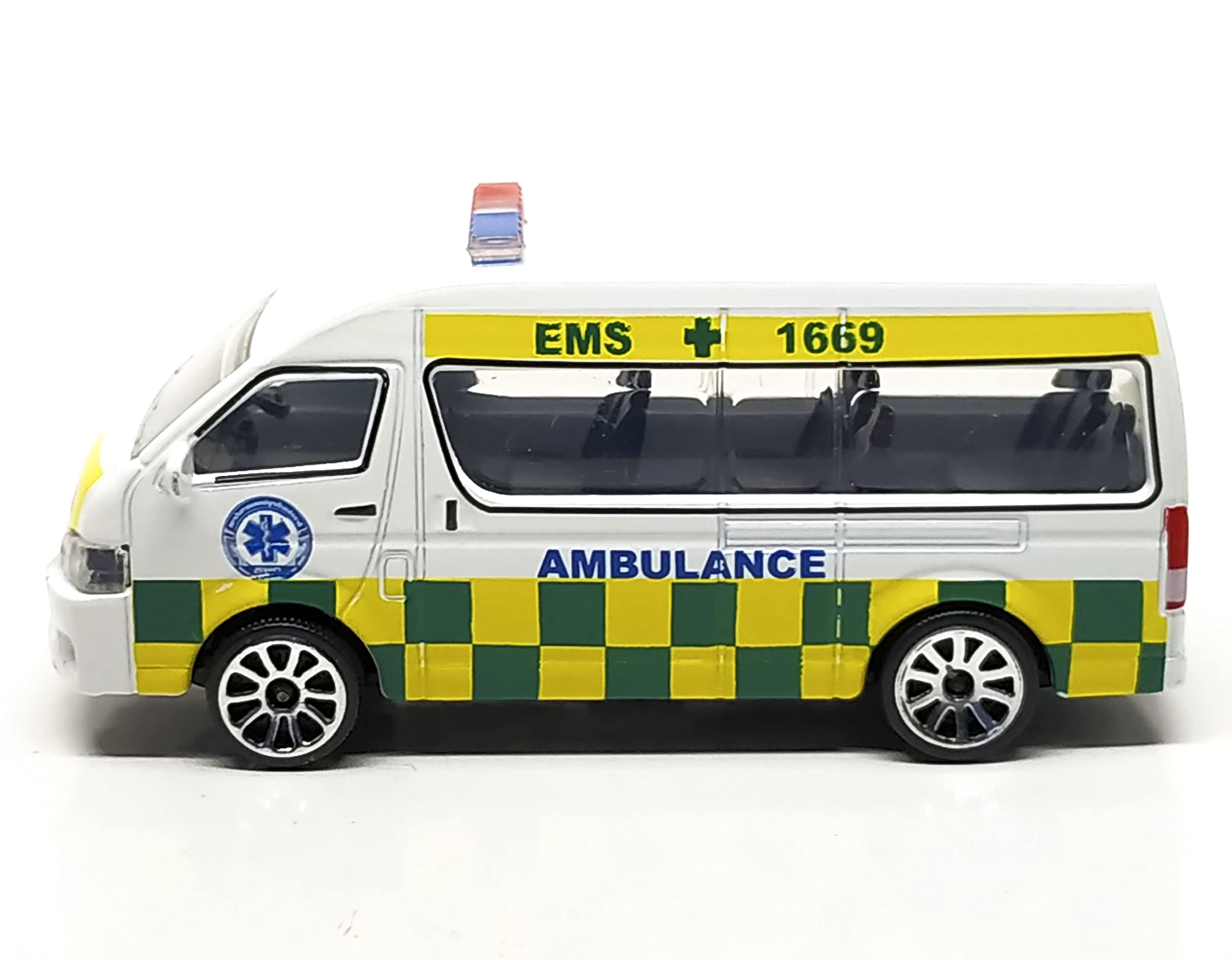 1/64 Model car Toys Majorette Hiace - Thai Ambulance EMS 1669 - White (1/69, 3 inches) 5U no Package