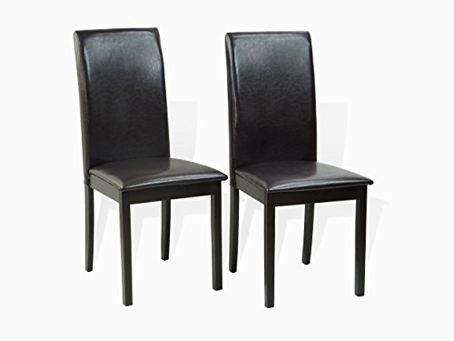 3 Pc Dining Room Dinette Kitchen Set Square Table and 2 Fallabella Chairs Classic Style Solid Wood Espresso Finish Rattan Wicker Furniture