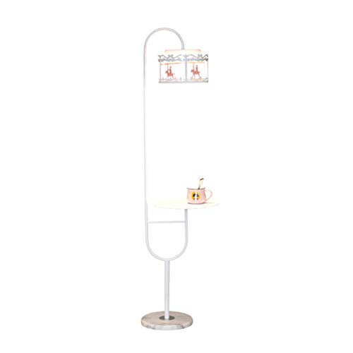 AVEO Floor lamp LED Floor Lamp Nordic Creative Carousel Lampshade Floor Light E27 Marble Base Floor Lamps White Light Bedroom Living Room Floor Light (Color : White, Size : Remote Control Switch)