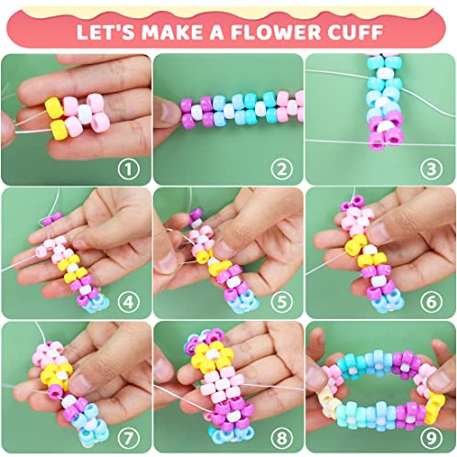 1000 Macaron Candy Pony Beads, Beads for Crafts, Hair Beads, Beading Supplies, Beads for Jewelry Making