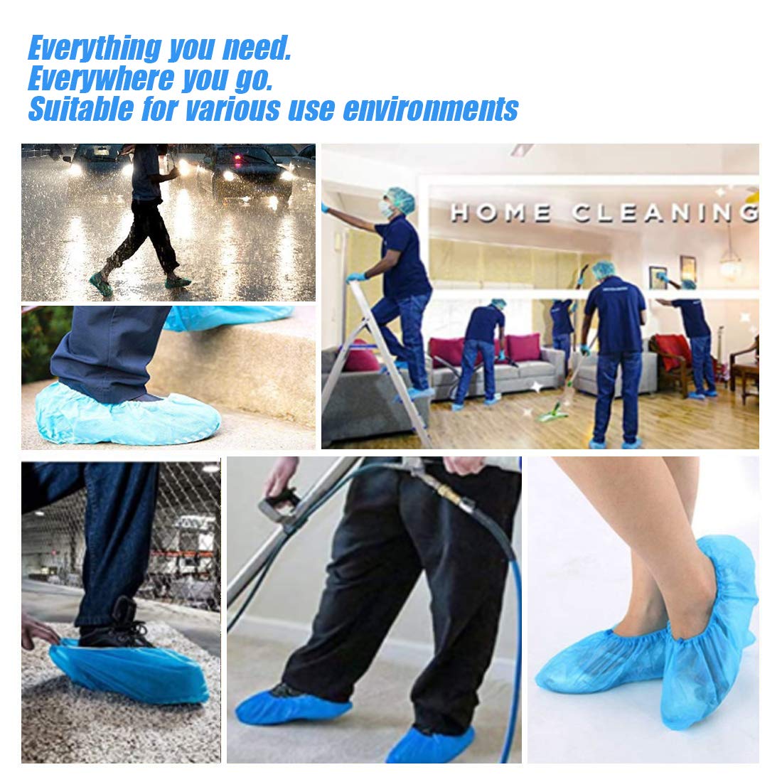 100 Pack Shoe Covers, Disposable Shoe & Boot Covers Waterproof Slip Resistant Non Slip, Durable Boot&Shoes Cover
