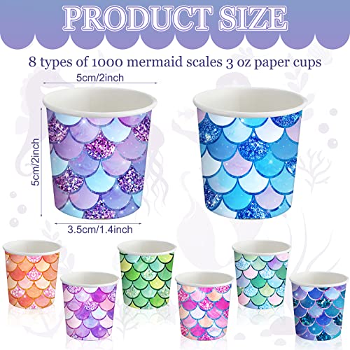 1000 Pcs Bathroom Cups 3 oz Paper Cups Disposable Bathroom Mouthwash Cups Small Cute Paper Cups Disposable Cups for Office, Party, Coffee, Water, Juice, Scale Style (Scale Style)