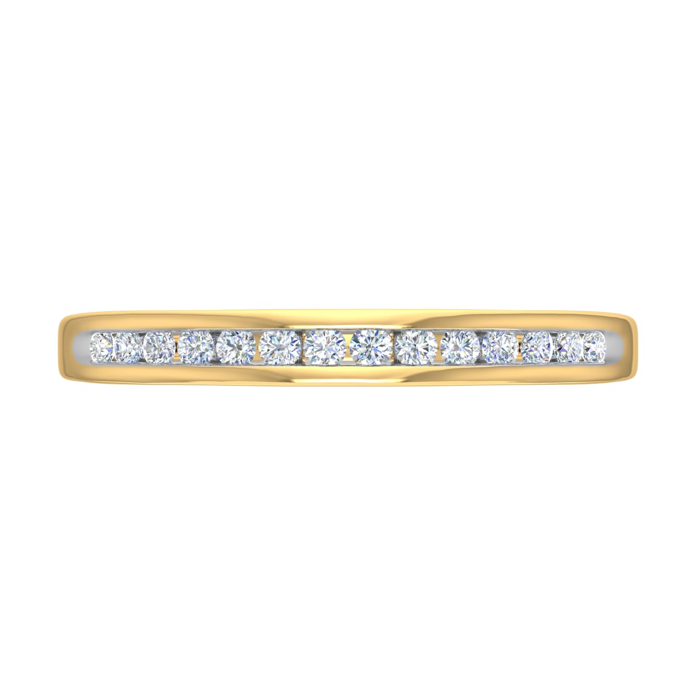 1/5 Carat Channel Set Diamond Wedding Band Ring in 10K Yellow Gold (Ring Size 7)