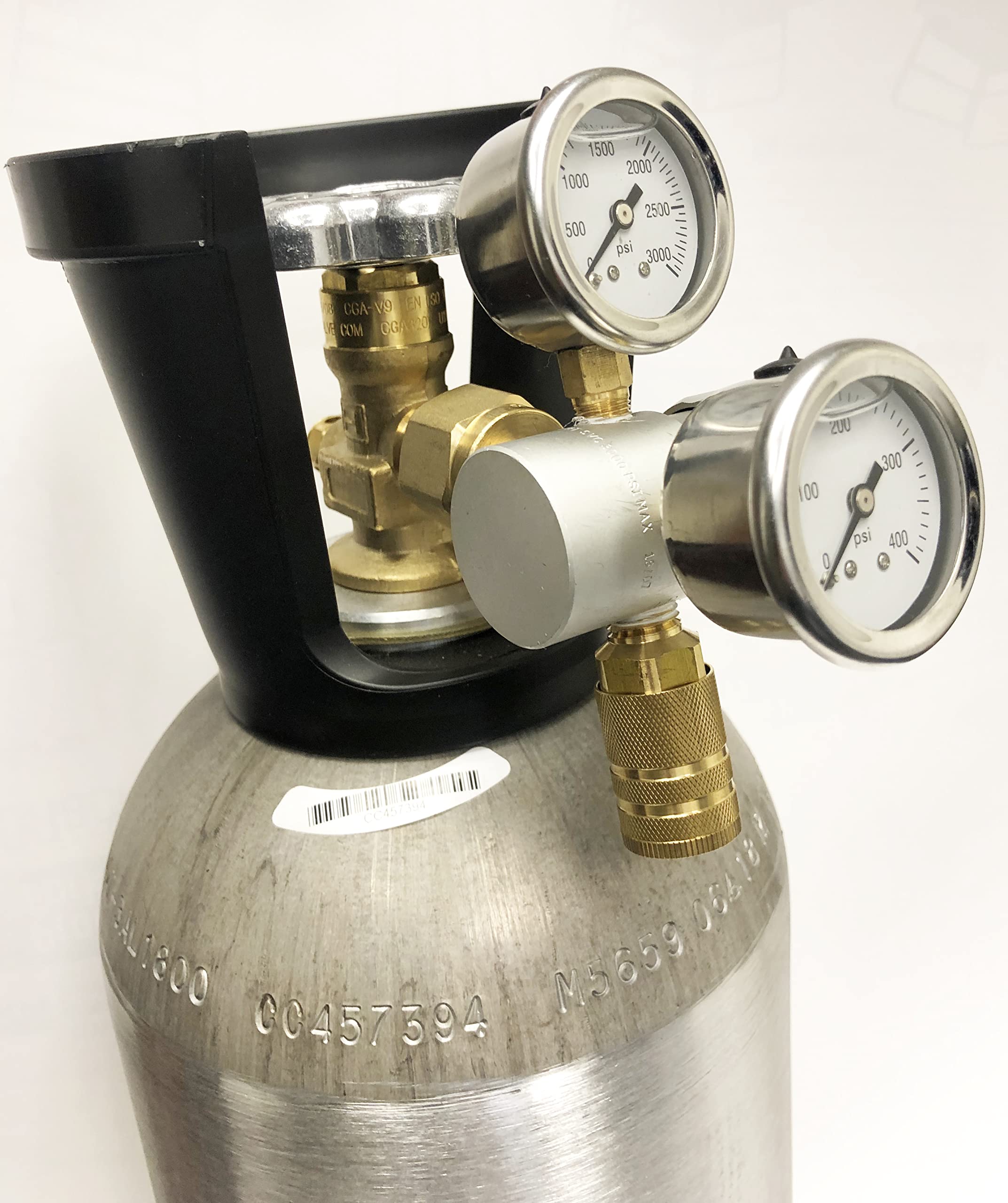 10 lb co2 Carbon Dioxide Aluminum Cylinder and 250 PSI Adjustable High Flow Regulator for Inflating Off Road Tires