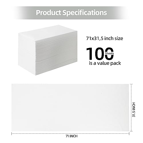 100 Pcs Disposable Massage Table Sheets,Non-woven Spa Fabric Sheets for Esthetician,Tattoo,Waxing and Lash Bed(31.5" x 71",white)