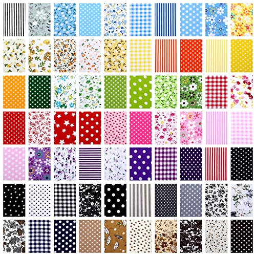 100 Pcs Cotton Fabric Square Patchwork Fabrics Craft Fabric Scraps Cotton Quilting Fat Flower Animals Cartoon Fabric Bundles Patchwork for Kids DIY Craft Sewing Cloths (10 Inch)