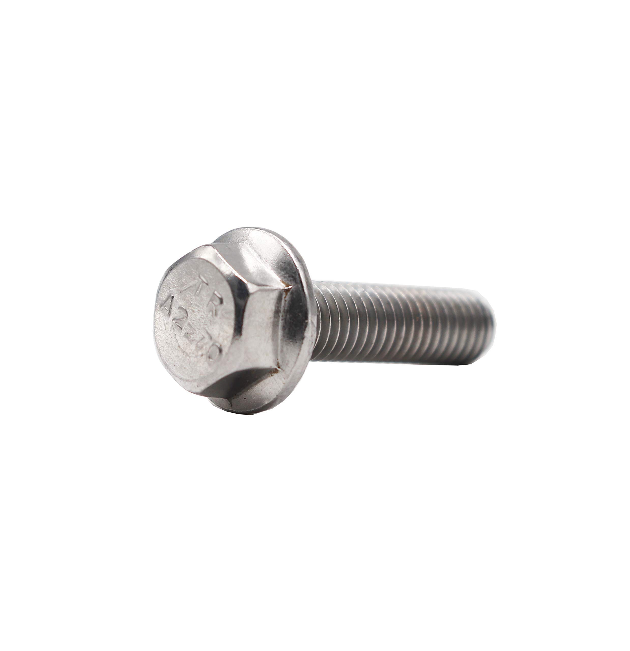 10pcs M8-1.25 x 20mm Flanged Hex Head Bolts Flange Hexagon Screws, Stainless Steel 18-8 (304), Plain Finish