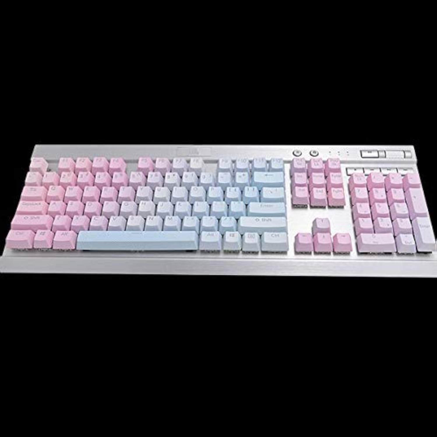 104 Keys PBT Double Shot Backlit Keycaps Translucent Keyset OEM Profile for Corsair Gaming Mechanical Keyboard K95 Platinum K70 MK.2 K65 K66 K68 RGB Strafe (Blue Pink Gradient)