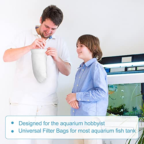 12 Pack 7 Inch Ring Felt Filter Socks 200 μm, Aquarium Felt Filter Bags, Fine Micro Fish Tank Filter, Sump Filter Sock for Saltwater Aquariums, 7 Inch Ring by 14 Inch Long