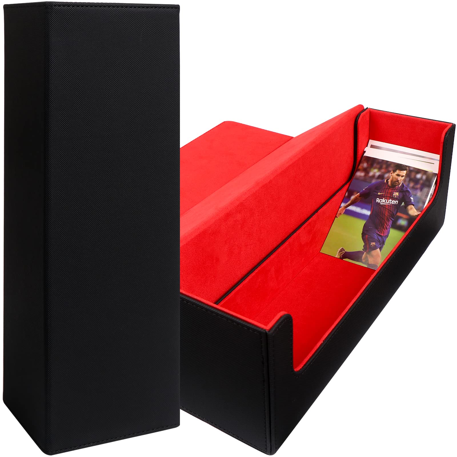 1Pc Card Toploader Storage Trading Cards Holding Box for 400+ Cards Top Loader Storage Boxes for Magic Cards Baseball Cards Trading Cards Card Sleeve Top Loader Collector Case Organizer Containers,Red