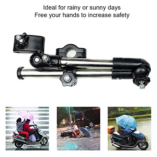 Umbrella Mount Holder, Adjustable Umbrella Mount Stand No Need Wrench to Attach/Detach Umbrella Clamp for Wheelchair, Walker, Rollator, Bicycle, Pram, Stroller(Black)