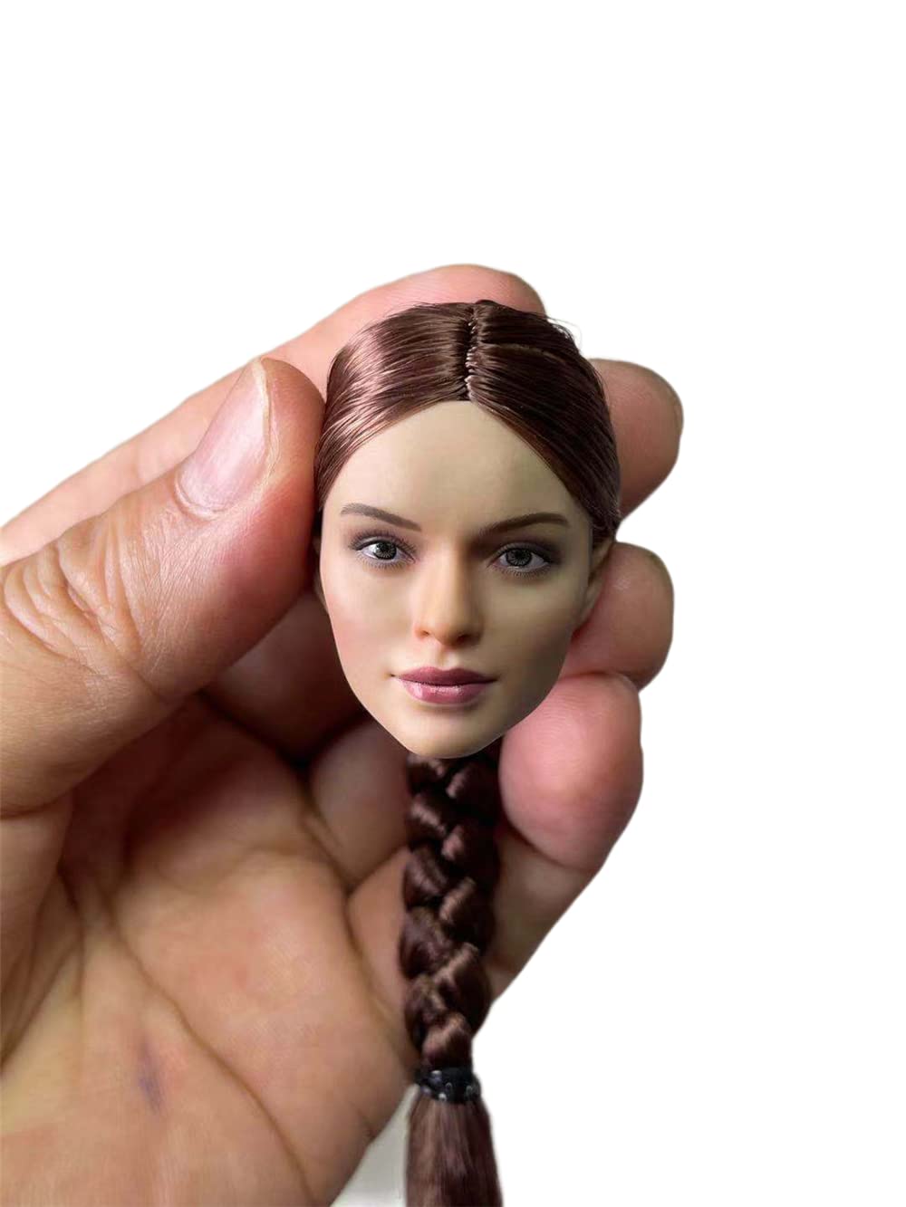 1/6 Scale Female Head Sculpt,Girl Soldier Braid Hair Head Carved for 12'' Phicen TBLeague VC Action Figure