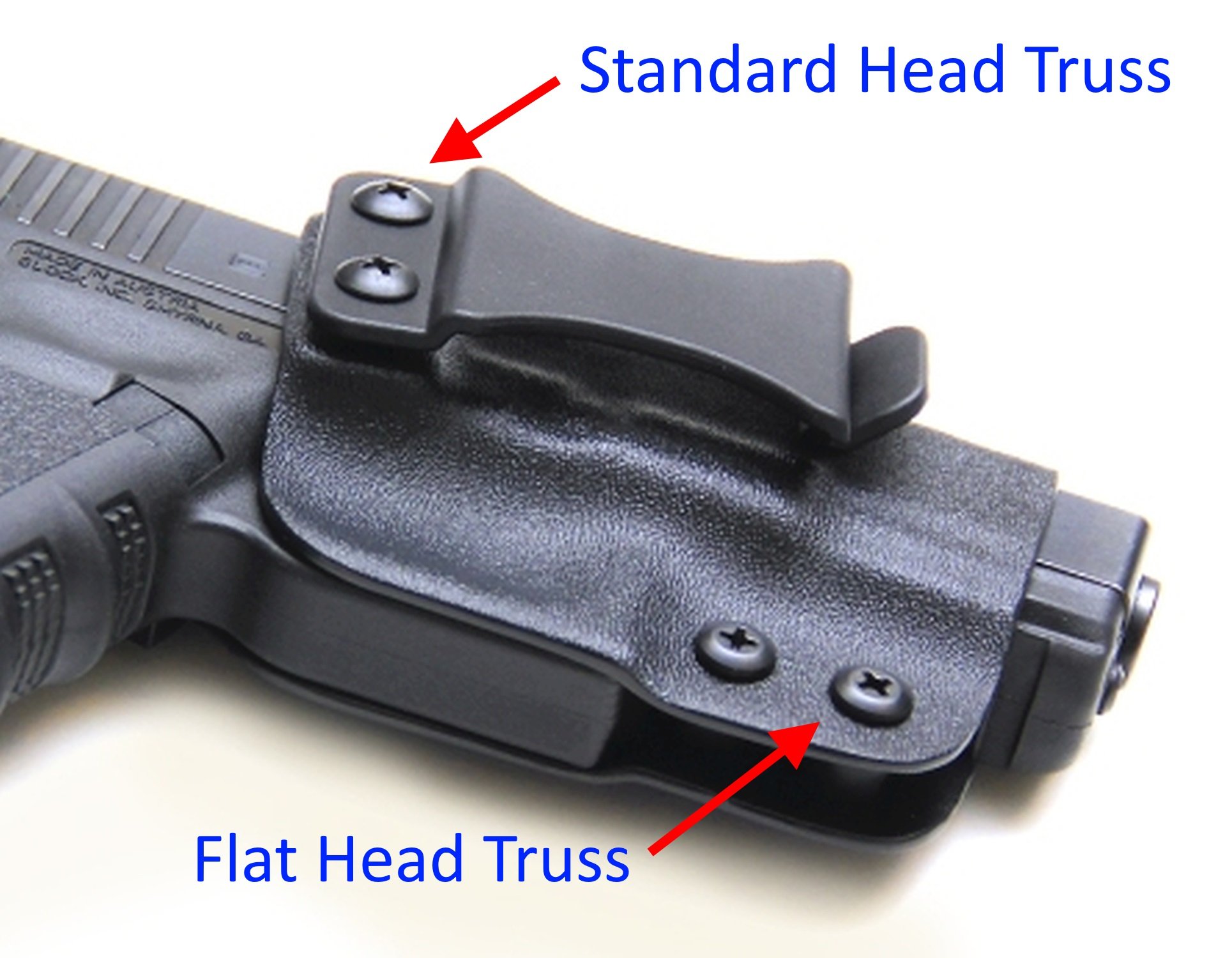 1/8" Black Chicago Screws & Binding Posts Fasteners for Leather Straps/Belts, Kydex Holster/Sheath Repair or Rivet Parts Replacement, Thru Hole Open Slot Design. Made in USA (10 Pack, Flat Head)