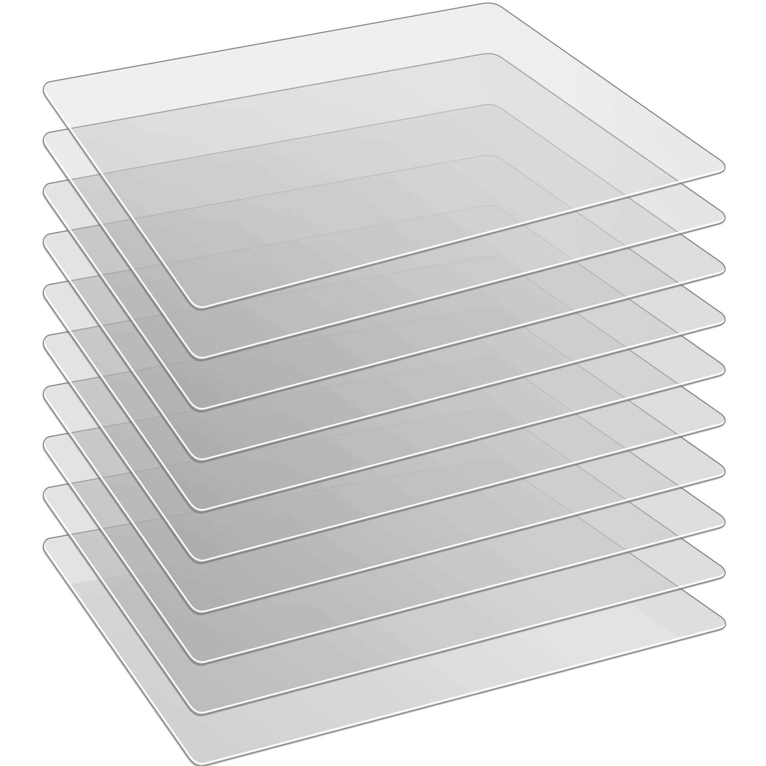 10 Pieces Flexible Plastic Cutting Board Multi-Purpose Placemats Cutting Mats Vegetable Fruit Chopping Board, 15 x 12 Inch