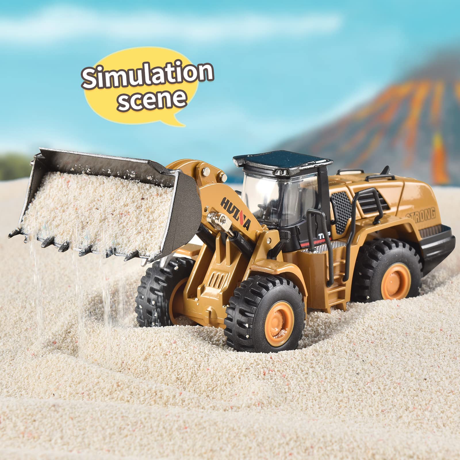 1/60 Scale Mini Metal Front Loader Toy, Diecast Construction Equipment Small Bulldozer Toy for Boys Kids