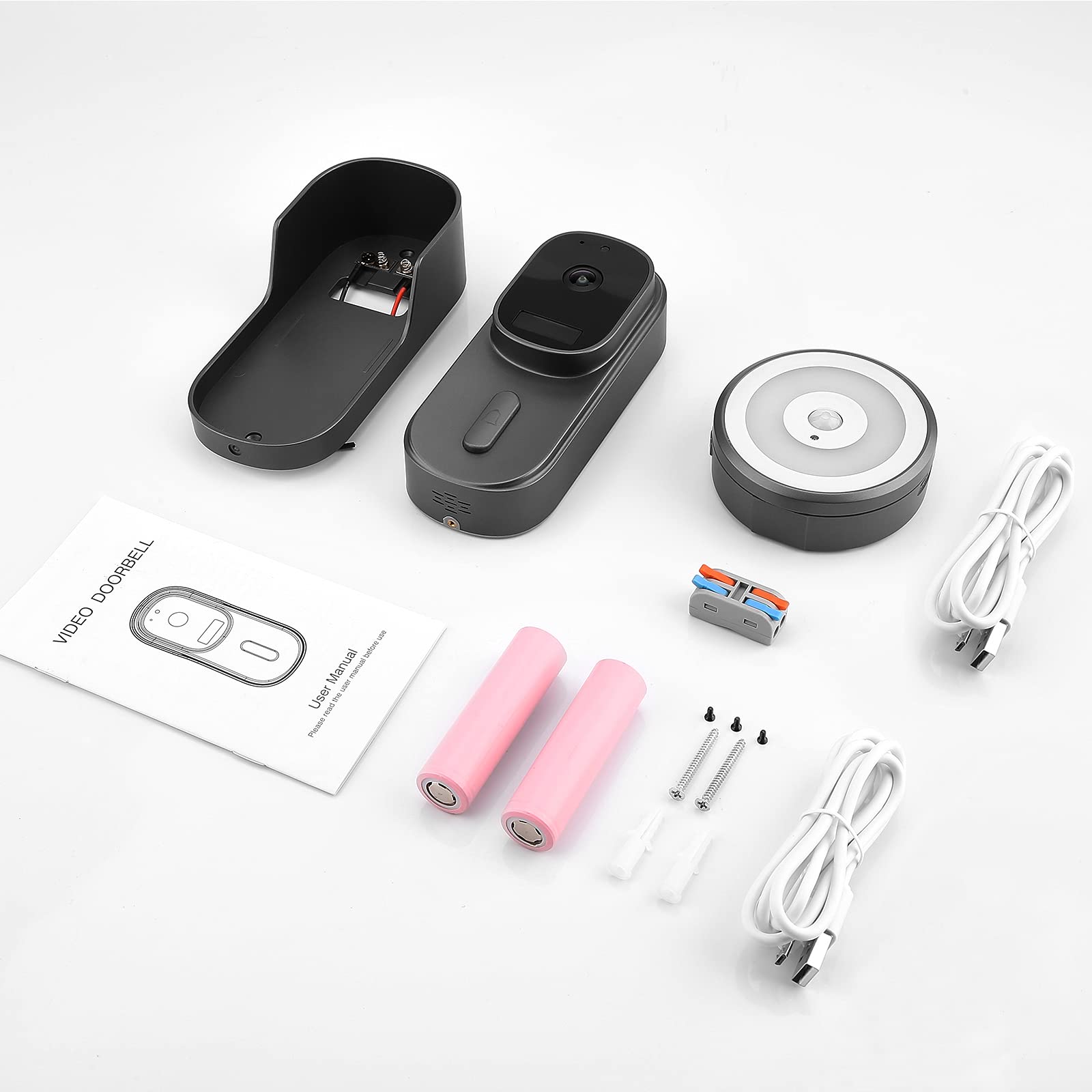 1080P WiFi Video Doorbell Camera,Work with Alexa, Google Home,Waterproof Camera with Motion Detection/Auto Light-up Chime/2-Way Audio/Night Vision Support 128G&Could Storage(Powered by Wired&Battery)