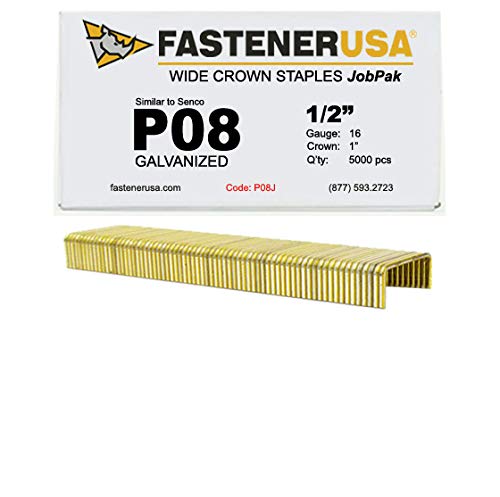 1/2" Leg x 1" Crown 16GA GALV P08 Staples 5,000ct | P08J