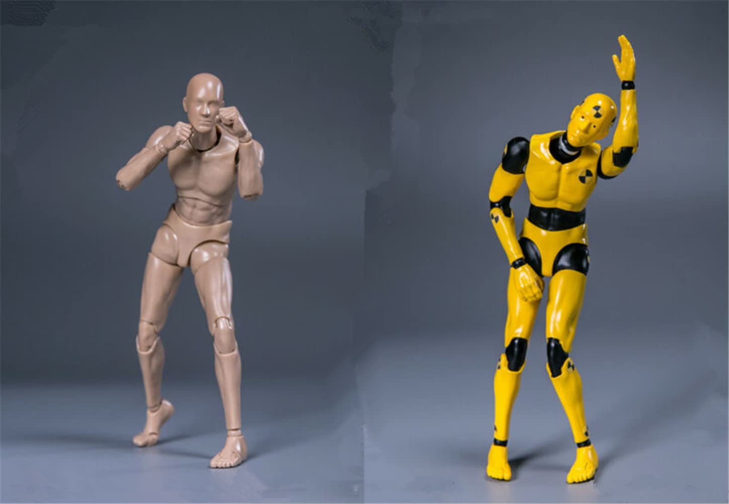 1/12 Scale Male Action Figure,6inch Flexible Yellow Testman Crash Test Dummy Action Figure Body Collection (B)