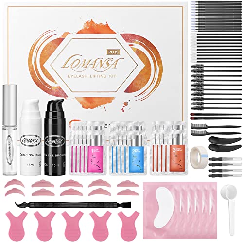 Lomansa Lash Lift and Black Kit, Instant Fuller Eyelash Lift Brow Lamination Kit with Black Colors, Fast Quick Lifting and Voluminous Coloring, Achieve Salon-Quality Results