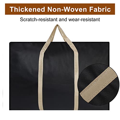 100L Large Storage Bag(3 Pack,Black),Large Moving Bags with Zippers & Carrying Handles, Storage Bags Storage Totes for Clothes, House Moving,77×55×24cm