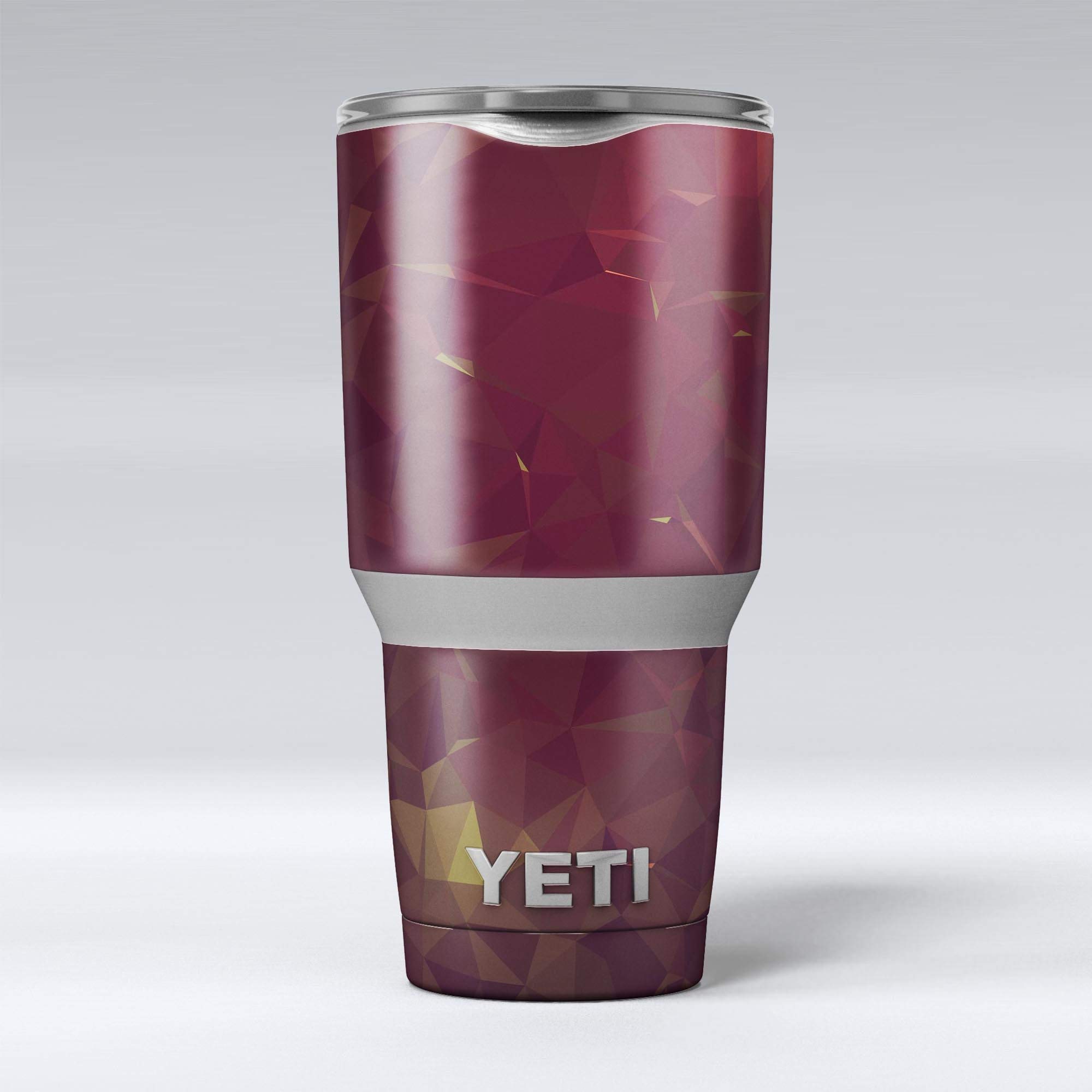 Design Skinz Red Geometric V13 - Skin Decal Vinyl Wrap Kit Compatible with The Yeti Rambler Cooler Tumbler Cups