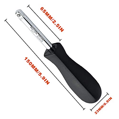 1/4" Drive Spinner Handle - 1/4" Socket Driver Handle Standard with internal 1/4" Female End Attachment Extension (150MM)
