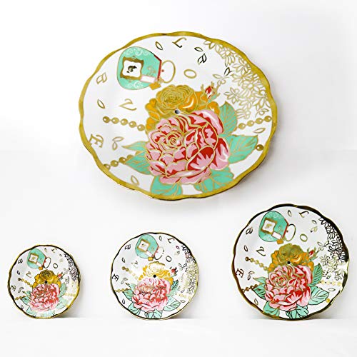 3-Layer Ceramic Cake Stand Dessert Plate Cupcake Fruit Candy Display Tower, Flower Dessert Stand, Children's Birthday Tea Party Baby Shower Serving Tray Small