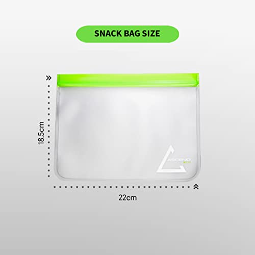 12 Pack Food Storage Bags - Durable & Reusable Food Storage Bags with Zipper Closure - BPA Free, & Leak Proof Zip Lock Bag for Sandwiches, Snacks, Gallons - Size 8.66" x 8.66" safe