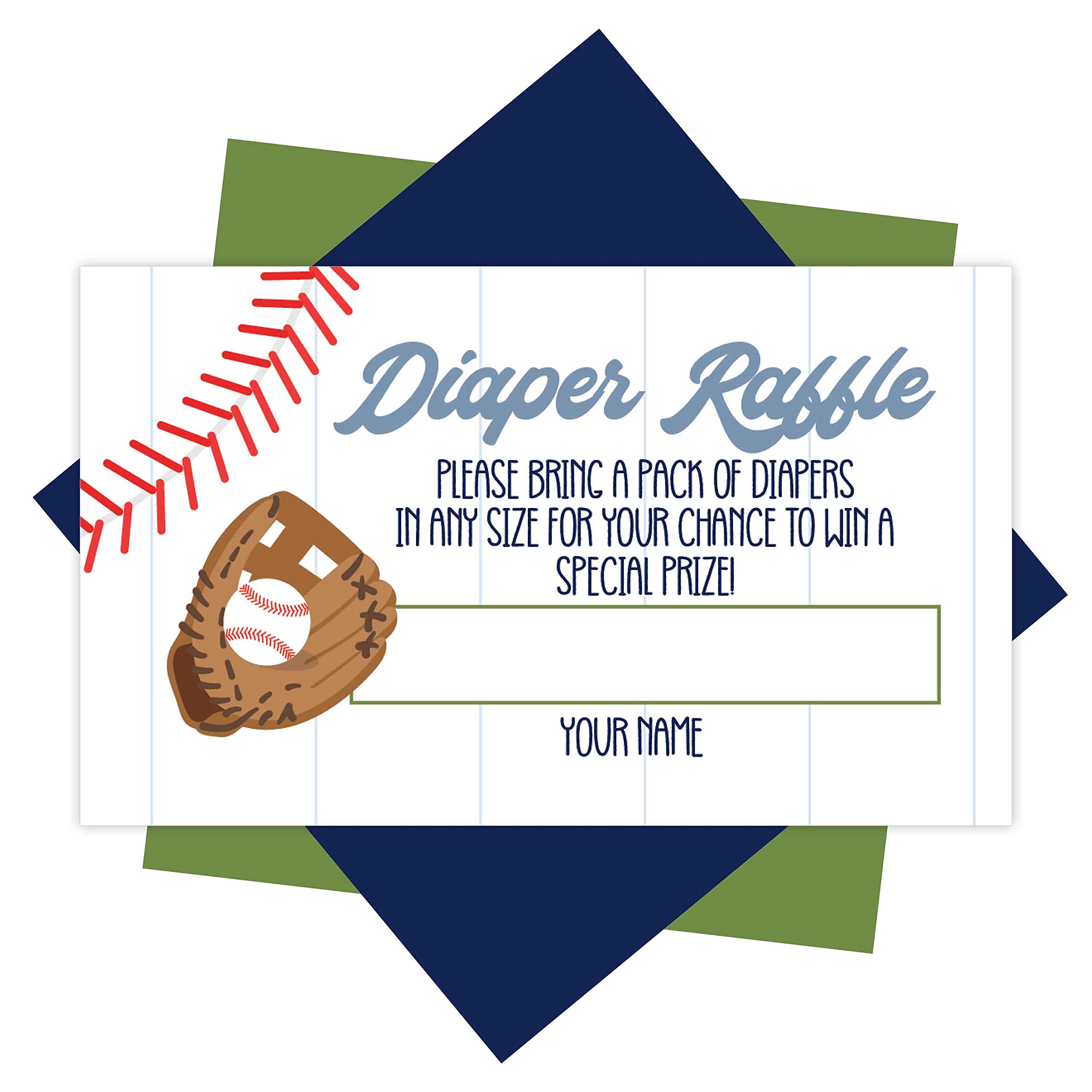 25 Baby Shower Diaper Raffle Tickets For Baby Shower Boy - Baseball Baby Shower Games For Boys, Diaper Raffle Cards, Baby Raffle Tickets, Baby Shower Invitation Inserts, Baby Shower Ideas
