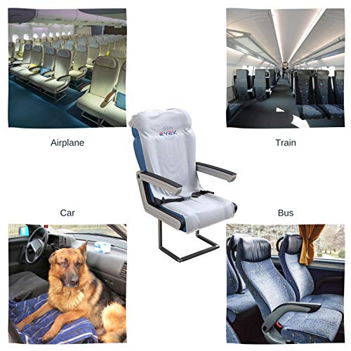 1pcs Protective Airplane Seat Covers for Travel Automotive Seat Cover Plane Protector Cars Taxi Train Public Transit Bus Disposable/Reusable Hygienic (White, 1-Pack)