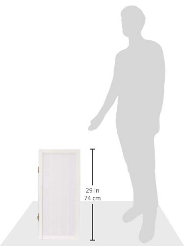 2 ft. Short Desktop Window Pane Shoji Screen - White - 5 Panels