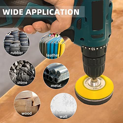100PCS 2 Inch Sanding Discs Assorted 80-7000 Grits 2β Wet/Dry Sander Pads with 1/4β Shank Backing Plate and Hook & Loop Soft Foam Buffering Pad for Drill Grinder Rotary Tools Attachment
