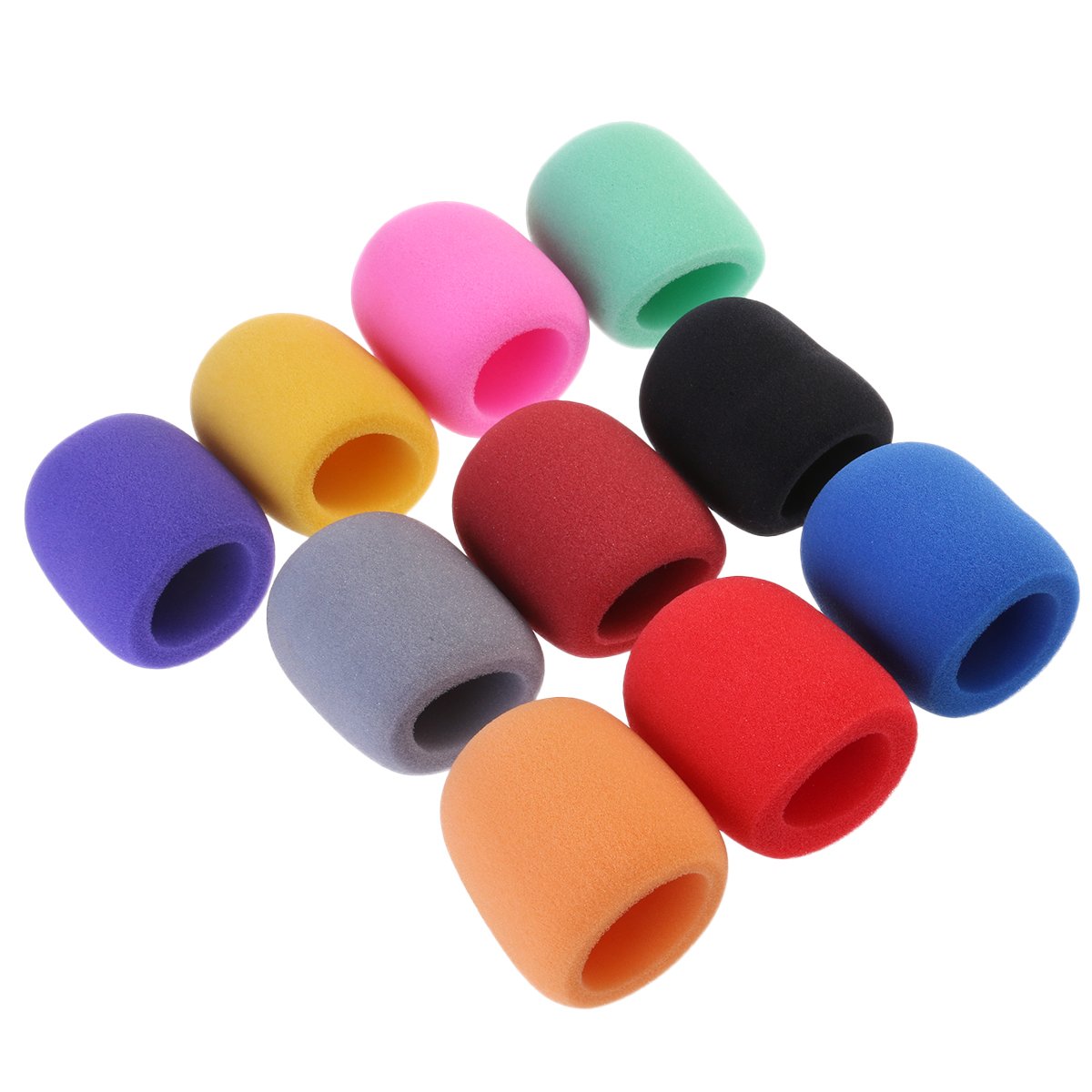 10 Handheld Stage Microphone Windscreen Headset Microphone Foam Cover Mic Windshield Cover Earphones Microphone Cover Colorful Mic Covers Mic Reflection Ktv Sponge Cover Washable