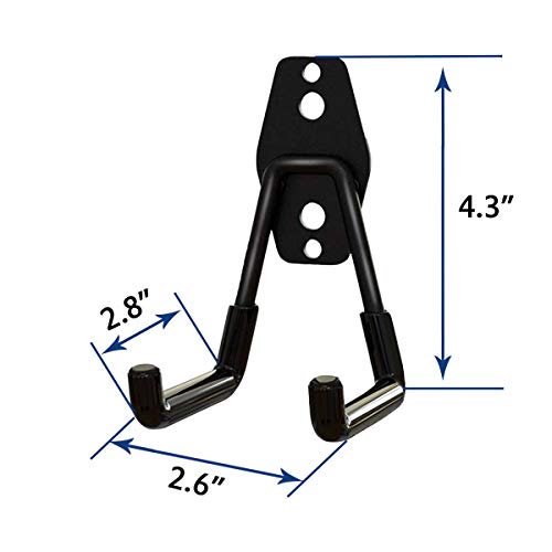 2 Pack Garage Storage Utility Hooks,Garage Garden Tool Organizer,Steel Wall Mount Hooks, Garden Small U Hooks (Black)