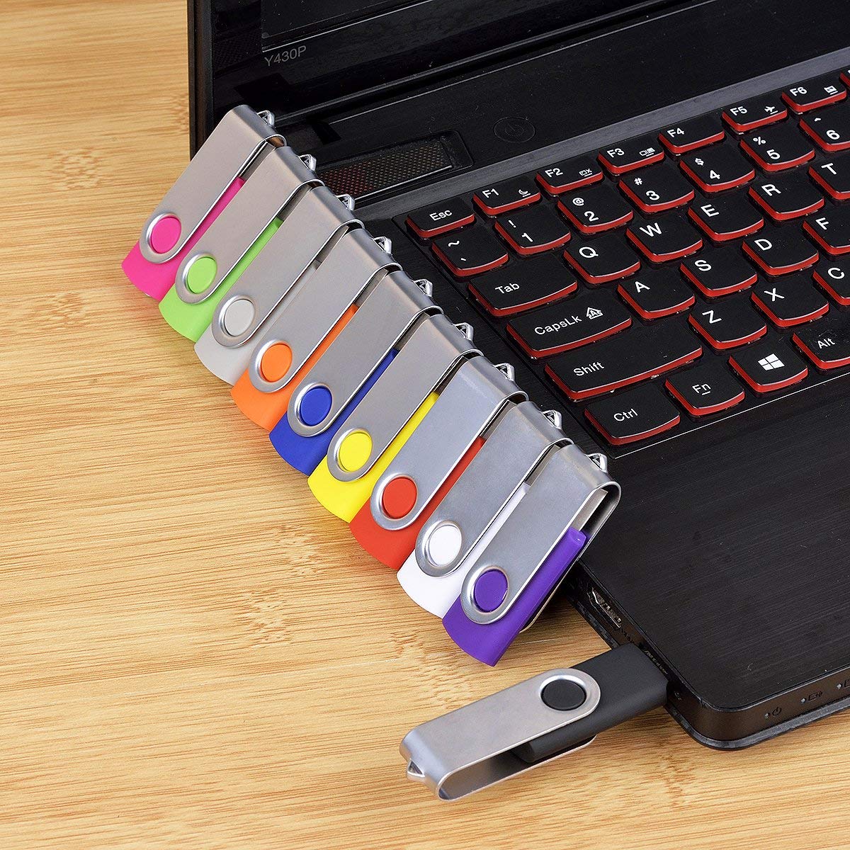 20 Pack USB Flash Drive, USB Swivel Thumb Drives Bulk Storage Memory Stick U Disk (64GB-8MB) (20PCS - 8MB (Not GB))