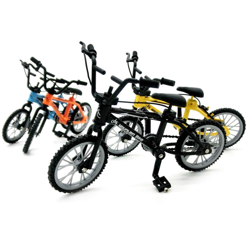 1/18 Diecast Bike Action Figure Toy,Mini Finger Mountain Bike Bicycle Art Crafts Desktop Decor - Blue