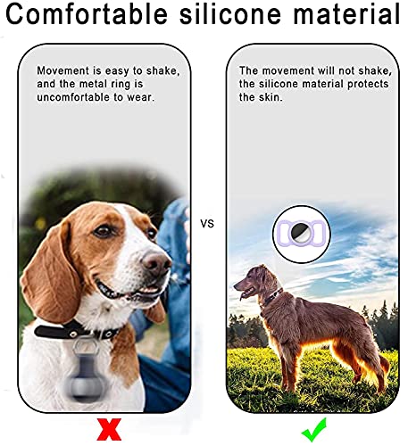 2-Pack Dog Collar Holder Compatible with AirTag, Soft Silicone Waterproof Case for Apple Air Tag Tracker Kids School Bag & Backpack & Dog Pet Collar Loop Holder (Orange/Blue)