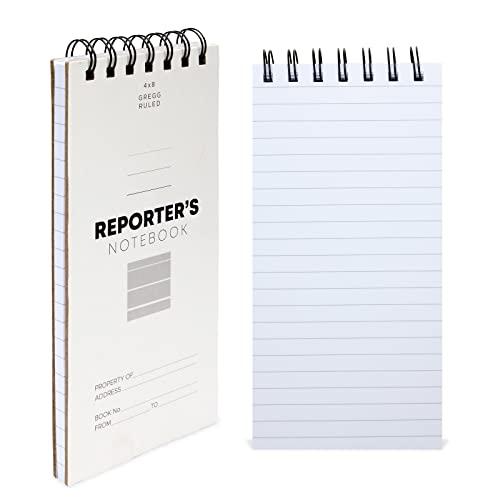 12 Pack Reporters Notebook, Spiral Note Pad for Journalist, Detective (70 Sheets/140 Pages Per Book, 4x8 In)
