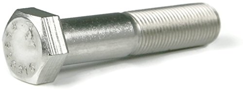 1/4-28 x 2 Hex Cap Screws 316 Stainless Steel, (Quantity: 500 pcs) Fine Thread, Partially Threaded