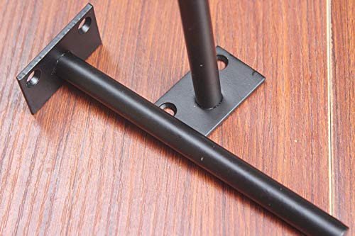 16 Pcs 6" Black Solid Steel Floating Shelf Bracket Blind Shelf Supports - Hidden Brackets for Floating Wood Shelves - Concealed Blind Shelf Support β Screws and Wall Plugs Included