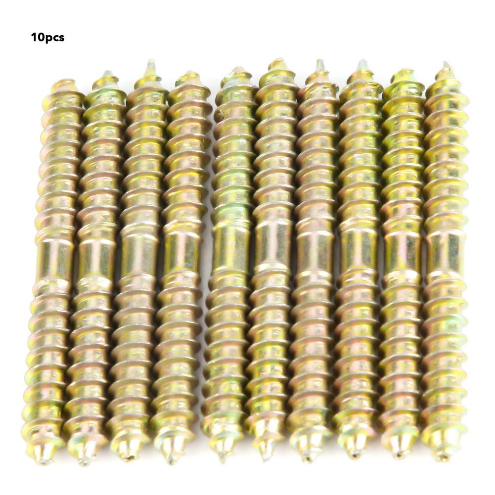 10pcs 660mm Dowel Screw Double Ended Self Tapping Threaded Bolts Woodworking Furniture Connector Studs Rods Bars Double Ended Rod Connector Double-Ended Rod Connector self Tapping Rod