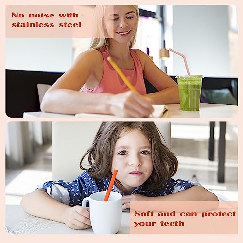 12 Pack Reusable Replacement Straws for Stanley Cup 40 oz Tumbler, Silicone 12 Inch Extra Long Drinking Straw with Cleaning Brush, Flexible Color Bent & Straight Straws for Stanley H2.0 with Handle